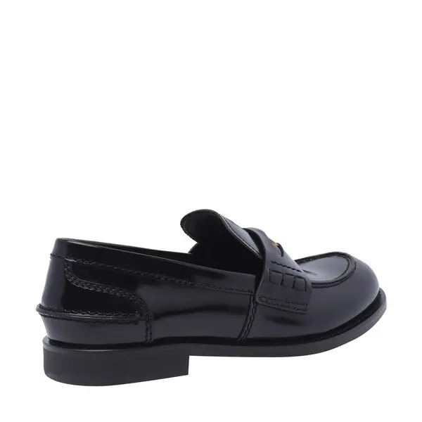 Miu Miu Calf Leather Logo Loafers