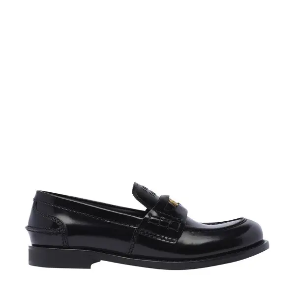 Miu Miu Calf Leather Logo Loafers