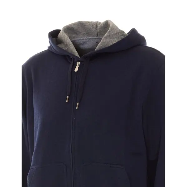 Brunello Cucinelli Double Fabric Zip-up Hoodie - Blue