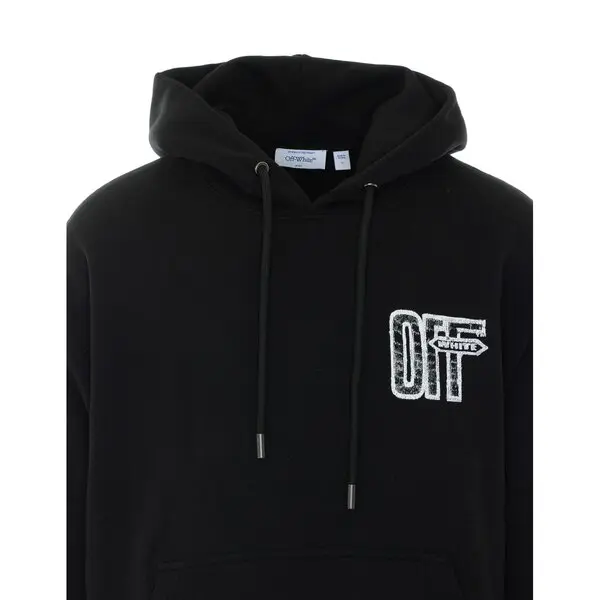 Off-White Graphic Print Hooded Sweatshirt - Black