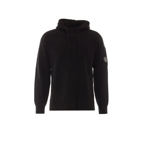 C.P. COMPANY Lens Knitted Hoodie - Black