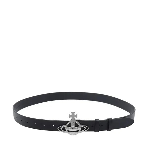 VIVIENNE WESTWOOD Orb Buckle Leather Belt - Black