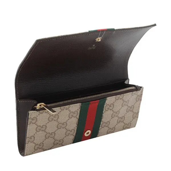 Gucci Web Tape And Gg Long Wallet