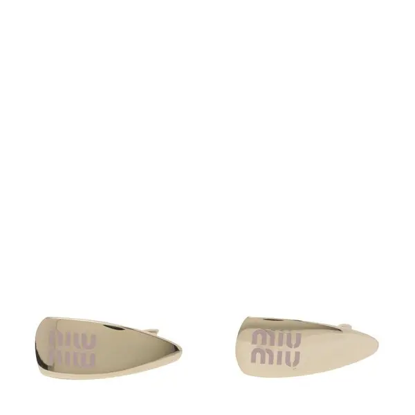 Miu Miu Tone Logo Hair Clips - Gold