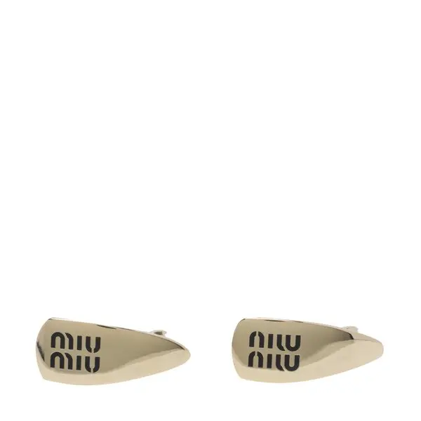 Miu Miu Logo Hair Clips - Gold
