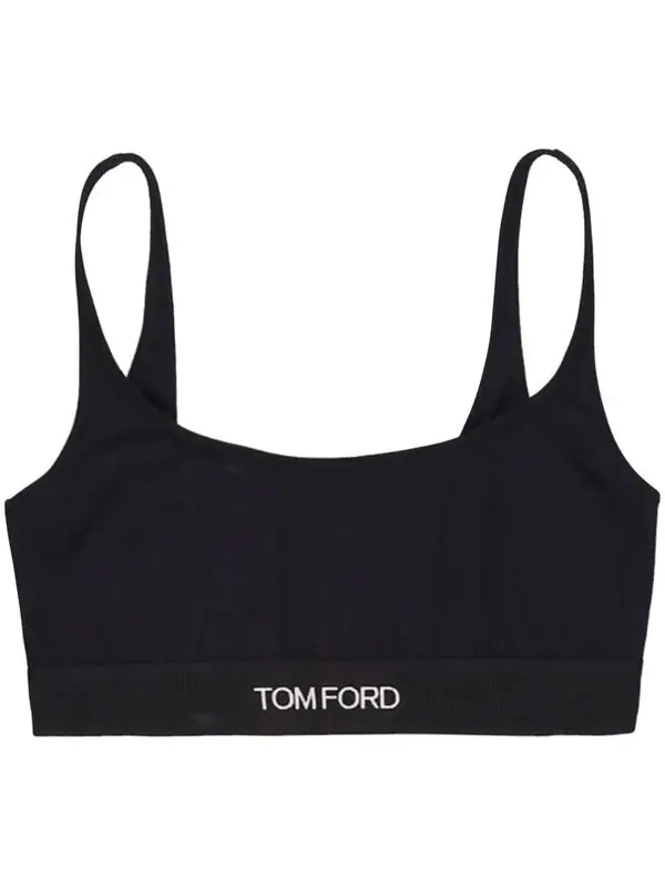 TOM FORD Signature Bralette With Logo Band - Black