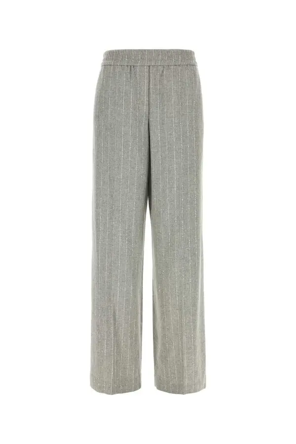 Brunello Cucinelli Embroidered Wool Blend Pant - Multicolor