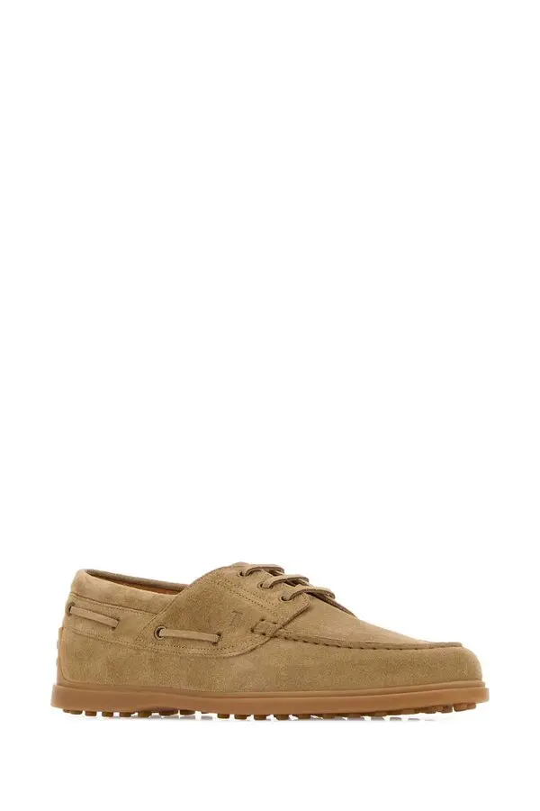 TOD'S Beige Suede Loafers - Brown