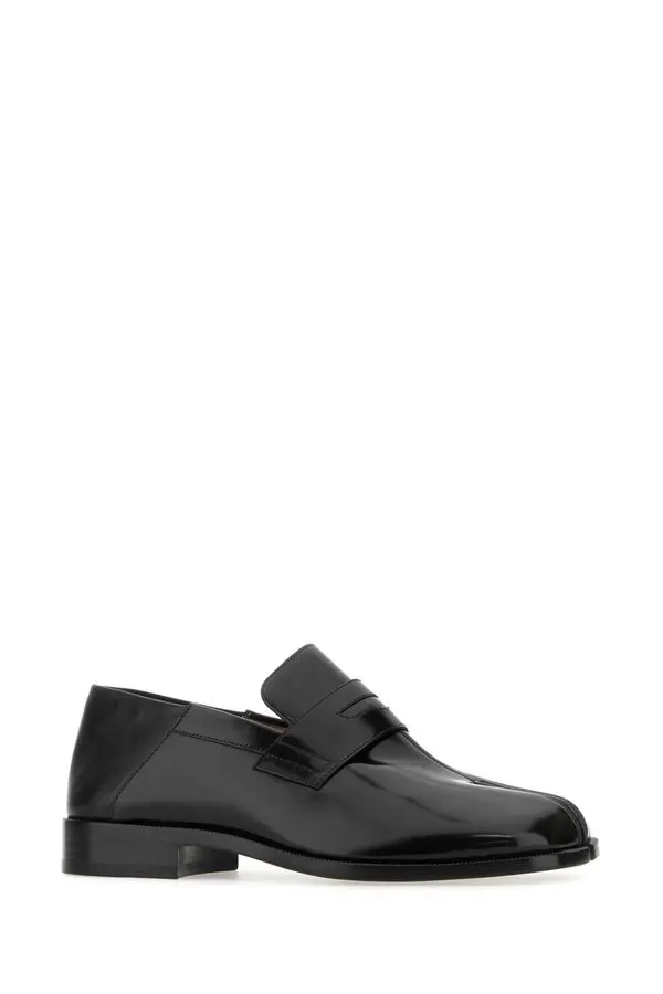 MAISON MARGIELA Black Leather Tabi Loafers