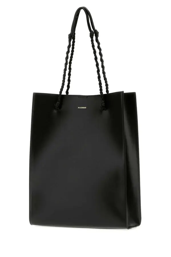 JIL SANDER Leather Tangle Shopping Bag - Black