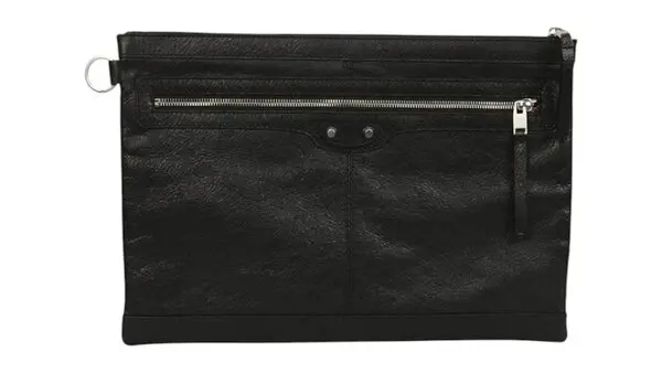 Balenciaga Clip L Leather Clutch