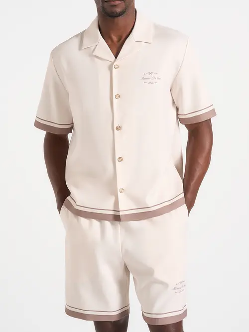 Manière De Voir Juan Vintage Baroque Resort Shirt - Cream