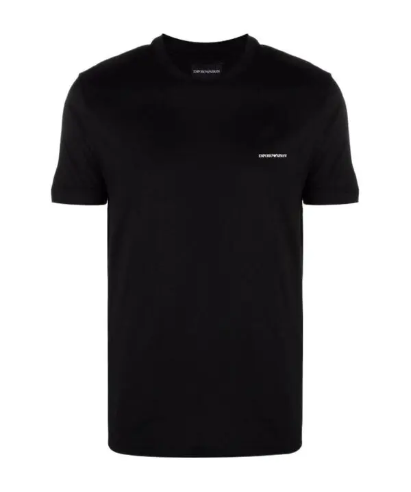 Emporio Armani Logo Printed Crewneck T-shirt - Black