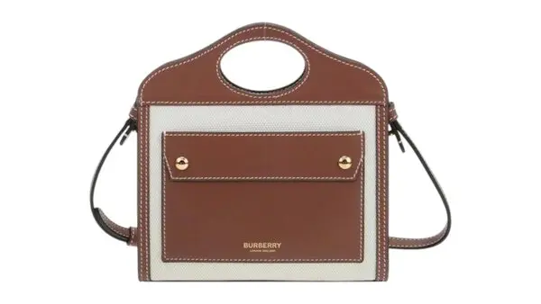 Burberry Two-tone Canvas And Leather Micro Pocket Bag