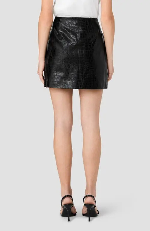 French Connection Croc Embossed Faux Leather Mini Skirt - Black