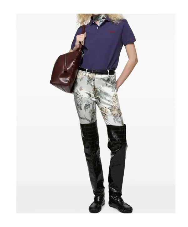 Acne Studios Logo Embroidered Polo T-shirt - Navy