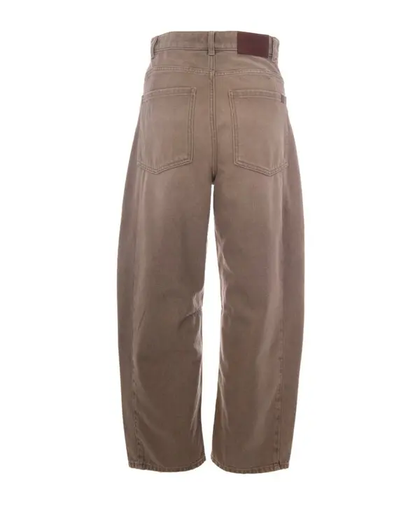 Max Mara Logo Patch Barrel-leg Jeans