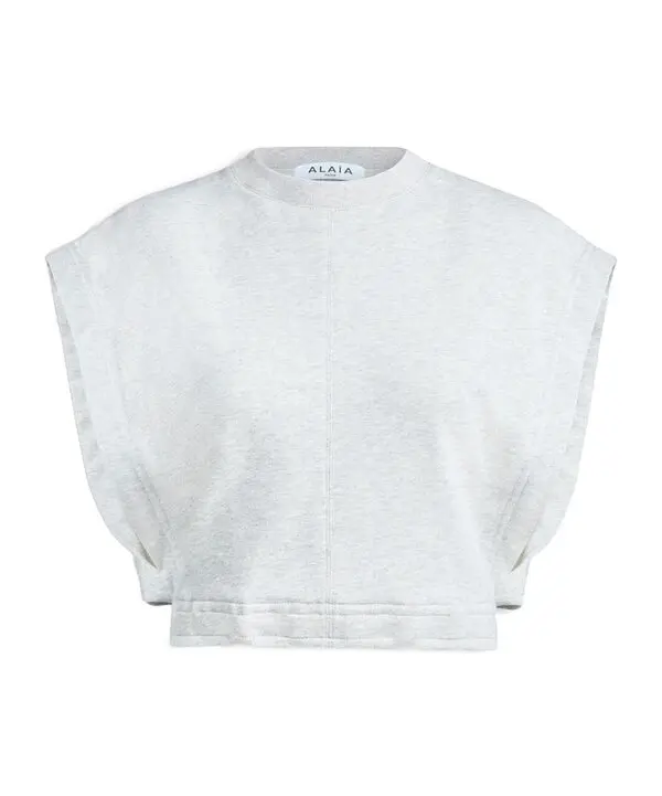 Alaïa Fleece Jersey Crop Top