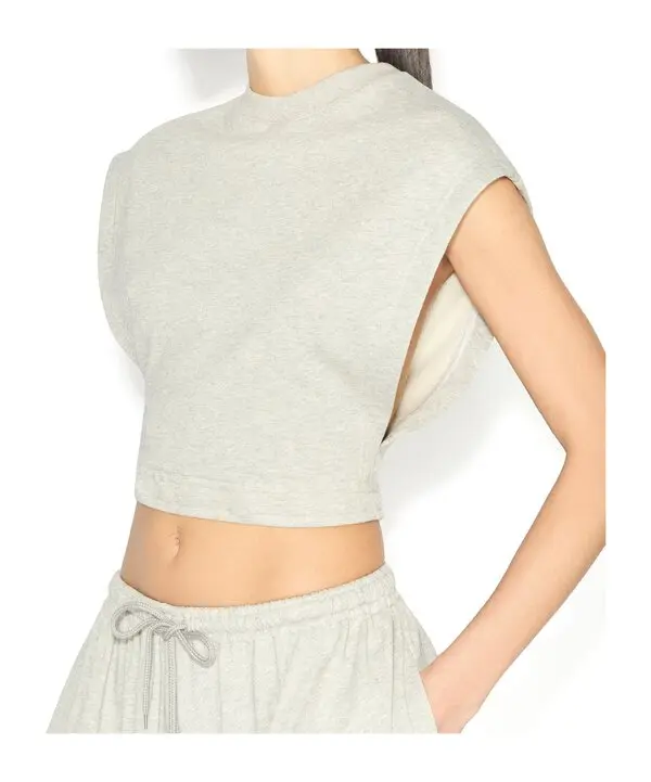 Alaïa Fleece Jersey Crop Top