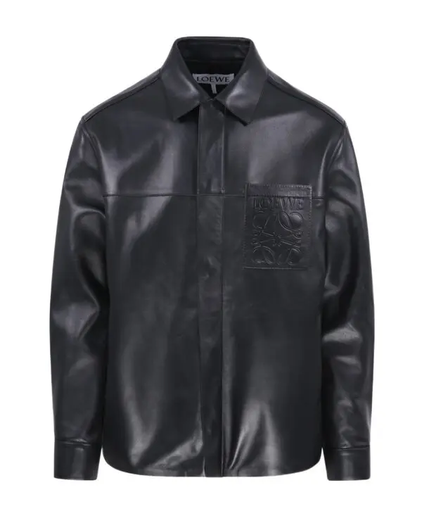 Loewe Logo-embossed Leather Jacket
