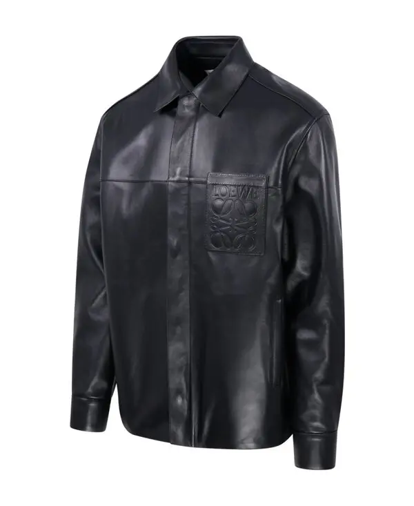 Loewe Logo-embossed Leather Jacket