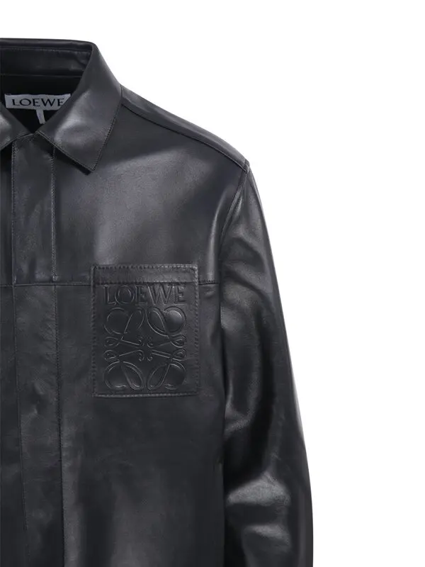 Loewe Logo-embossed Leather Jacket