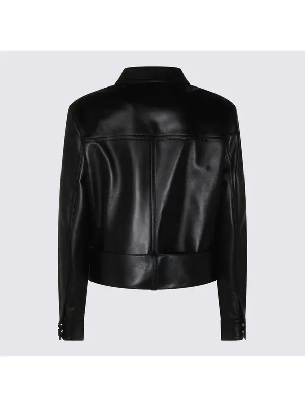 Celine Soft Lambskin Leather Belted Jacket