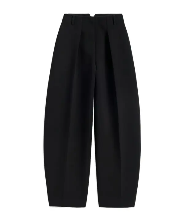 Jacquemus Ovalo High Waist Wide Leg Trousers - Black