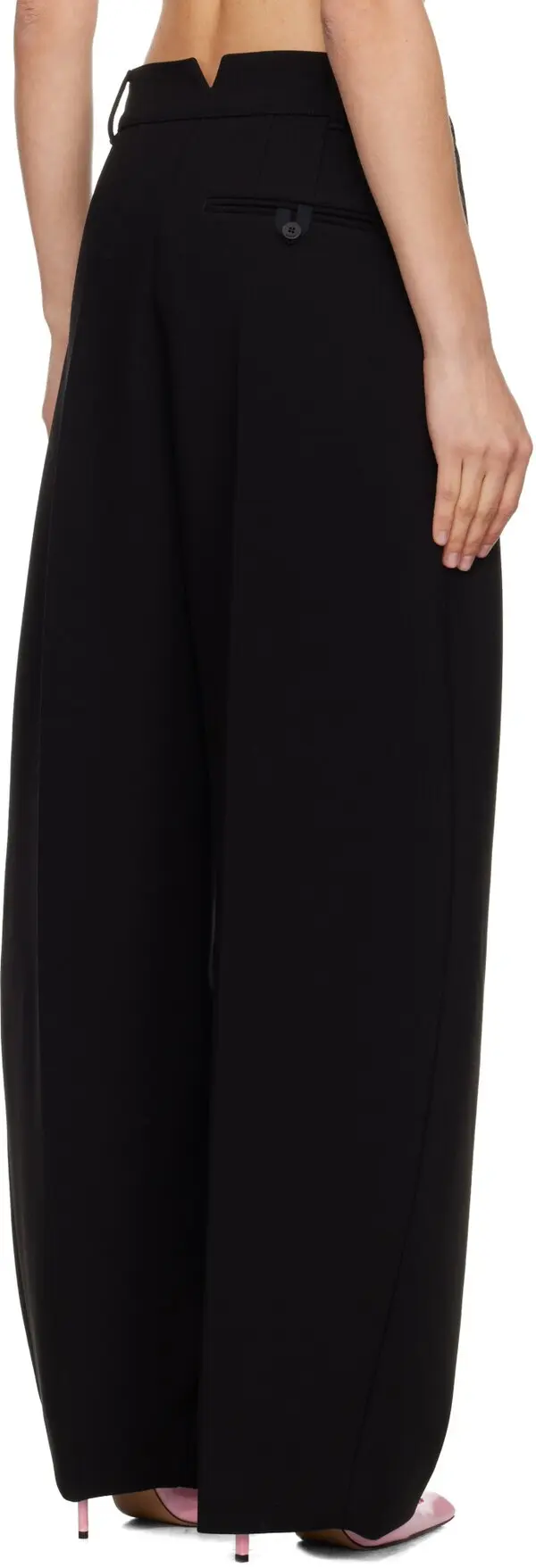 Jacquemus Ovalo High Waist Wide Leg Trousers - Black
