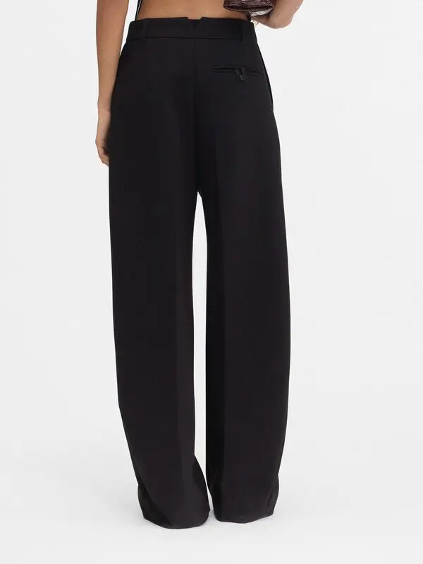 Jacquemus Ovalo High Waist Wide Leg Trousers - Black