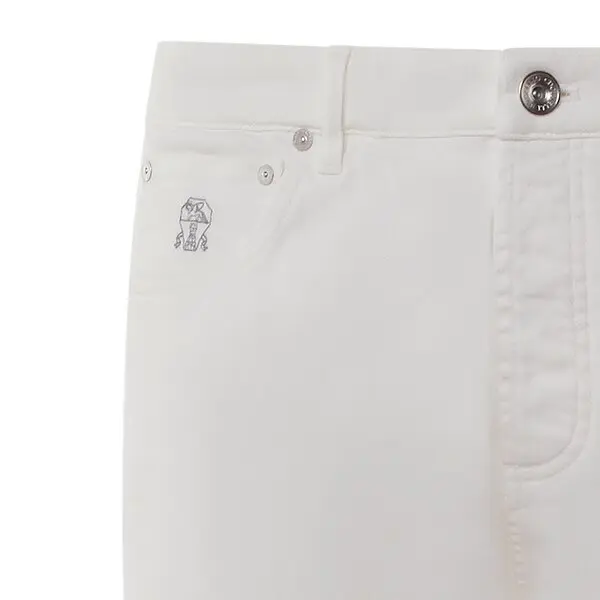 Brunello Cucinelli Logo Embroidered Jeans