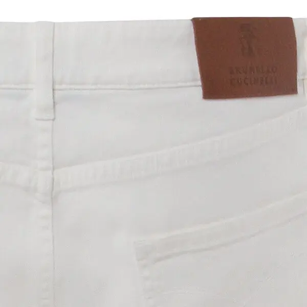 Brunello Cucinelli Logo Embroidered Jeans