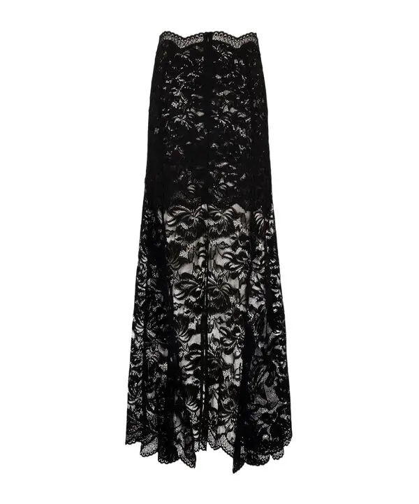 Rabanne Asymmetric Hem Laced Maxi Skirt