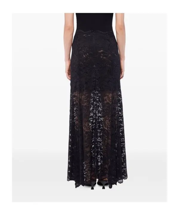 Rabanne Asymmetric Hem Laced Maxi Skirt
