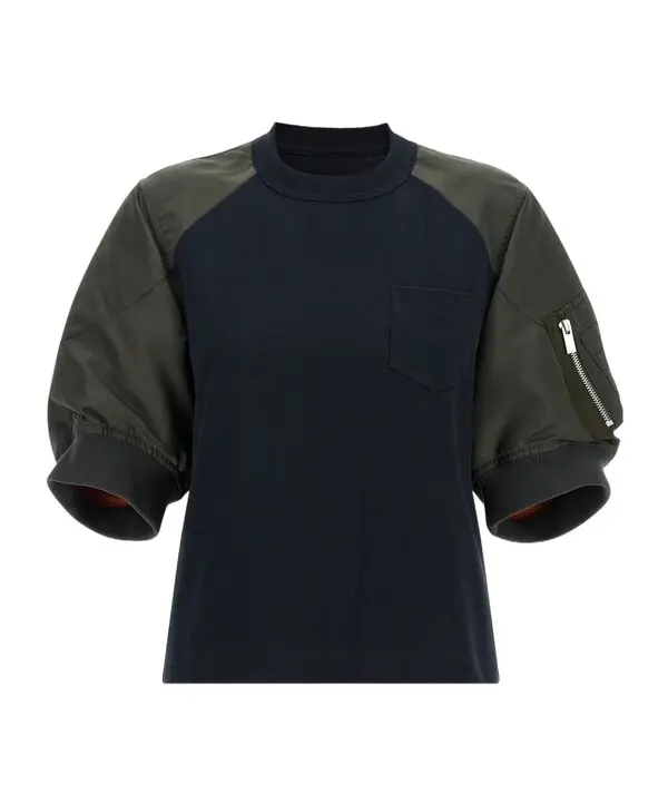 Sacai Crew-neck Short-sleeve Shirt - Black