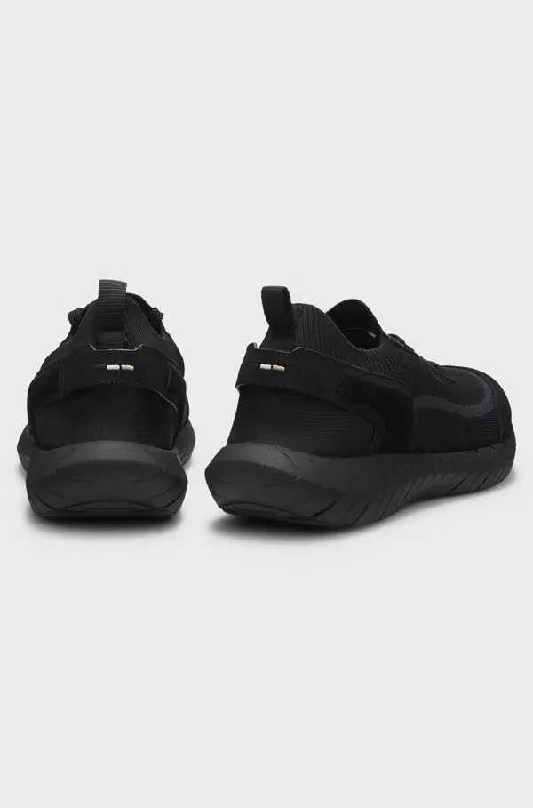 Hugo Boss Lace-up Suede Trainers With A Knit Sock
