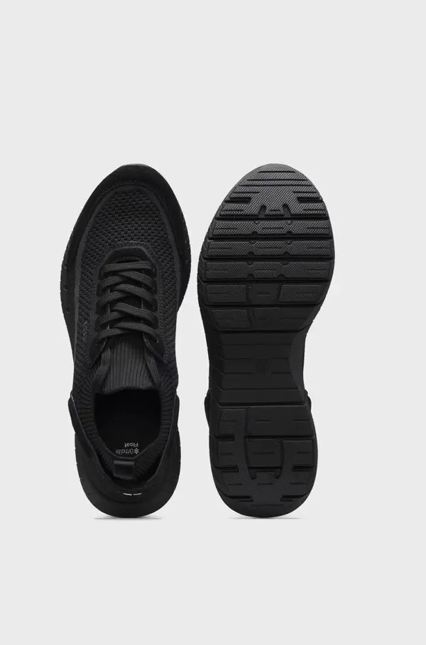 Hugo Boss Lace-up Suede Trainers With A Knit Sock