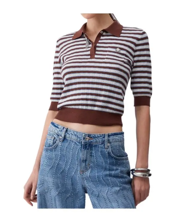 Liu Jo Striped Jewell-embellishment Polo