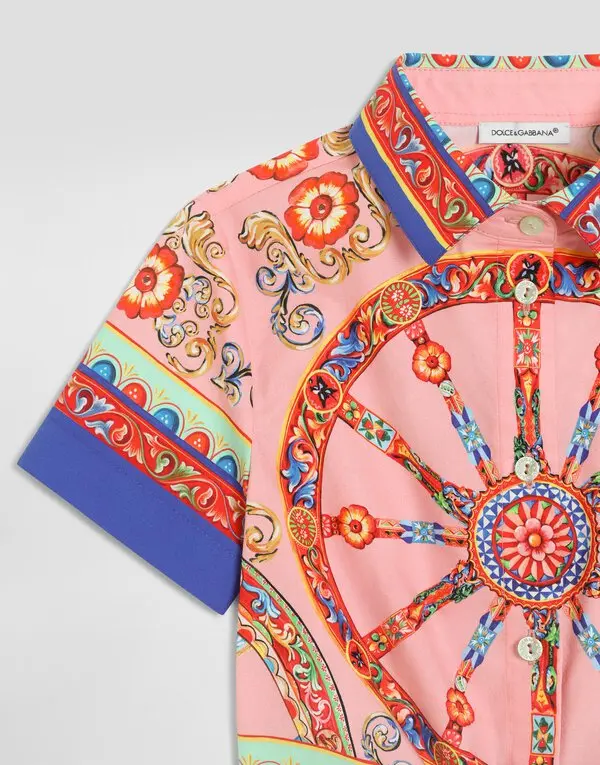 Dolce & Gabbana Carretto-print Poplin Shirt