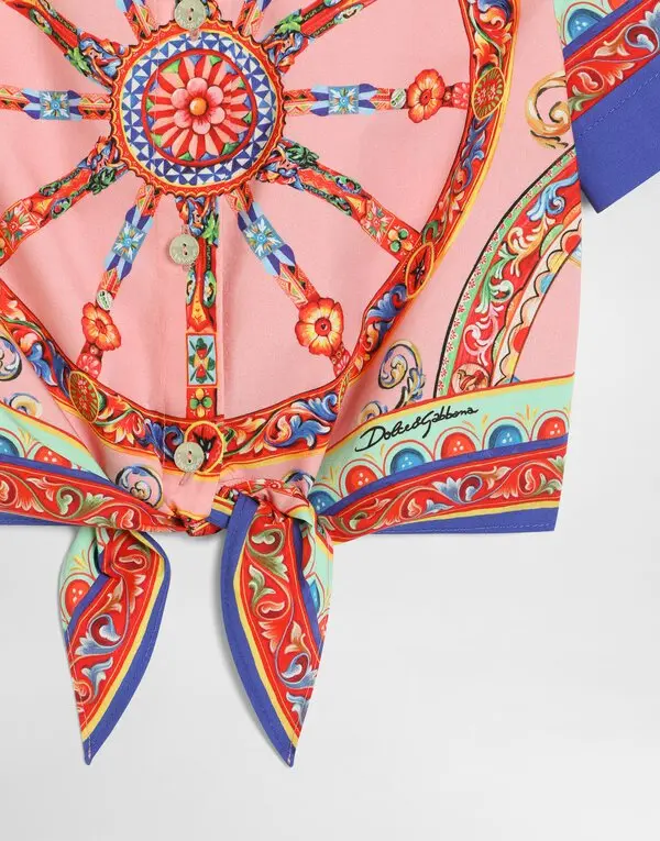 Dolce & Gabbana Carretto-print Poplin Shirt