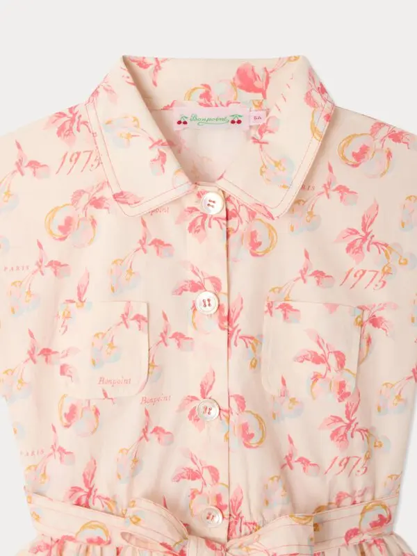 Bonpoint Belted Waist Floral Printed Shirt Dress