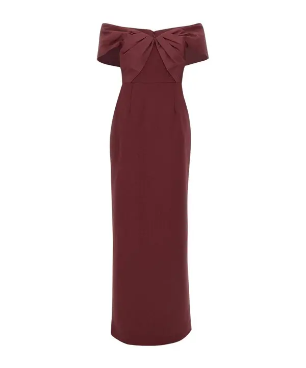 Rebecca Vallance Cava Long Off-shoulder Dress - Red
