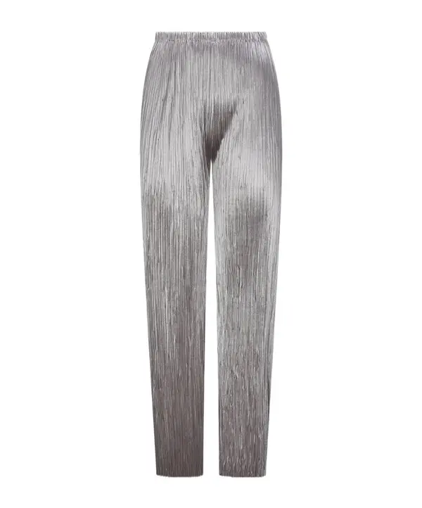 FORTE_FORTE Pleated Jersey Pants With Silver-toned Finish