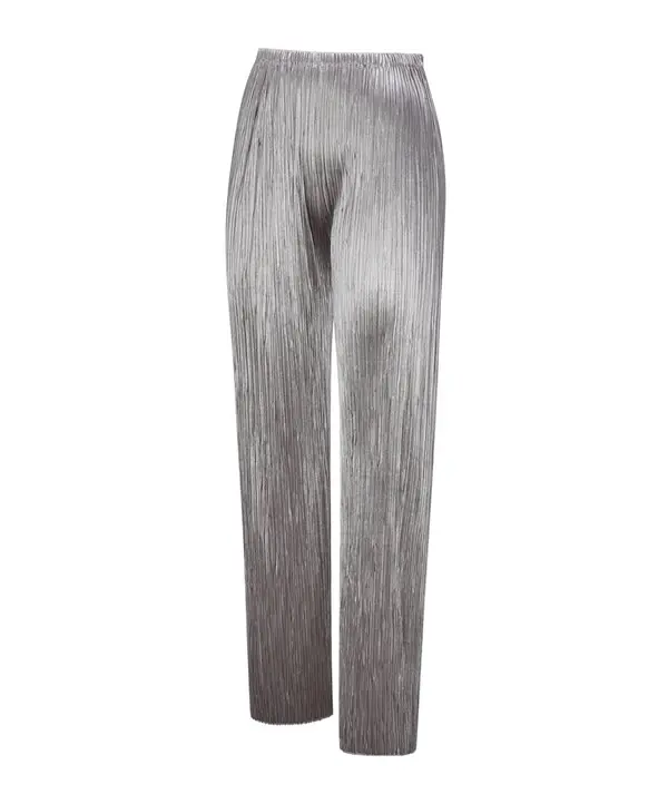 FORTE_FORTE Pleated Jersey Pants With Silver-toned Finish