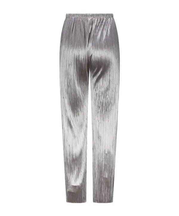 FORTE_FORTE Pleated Jersey Pants With Silver-toned Finish