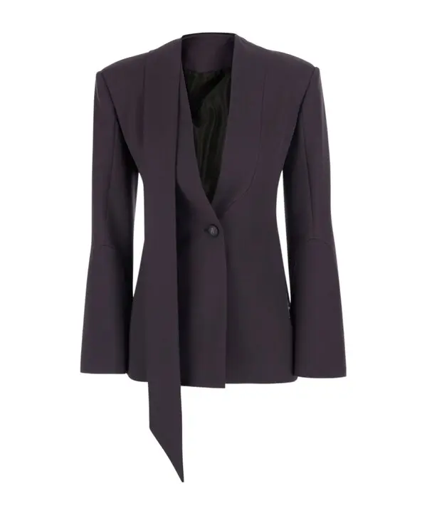 Attico Single-breasted Ribbon Blazer