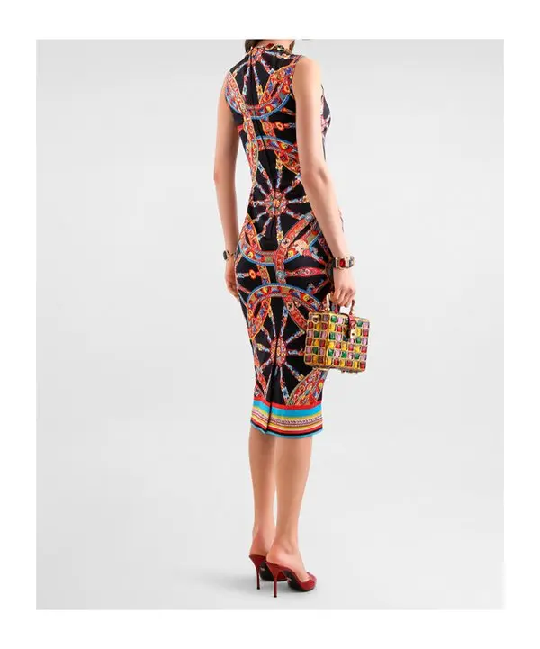 Dolce & Gabbana Carretto-print Satin Dress