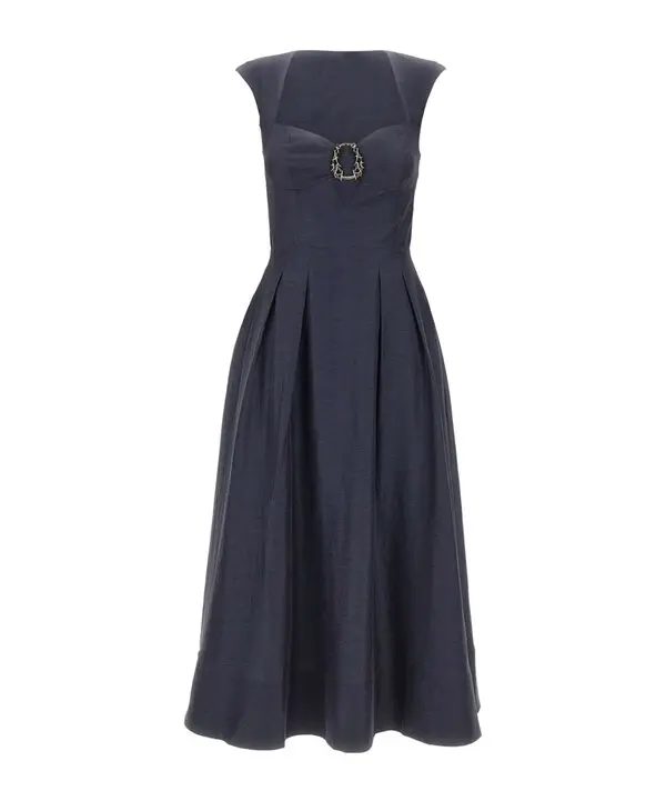 Rebecca Vallance Serenity Sweetheart Midi Dress - Navy