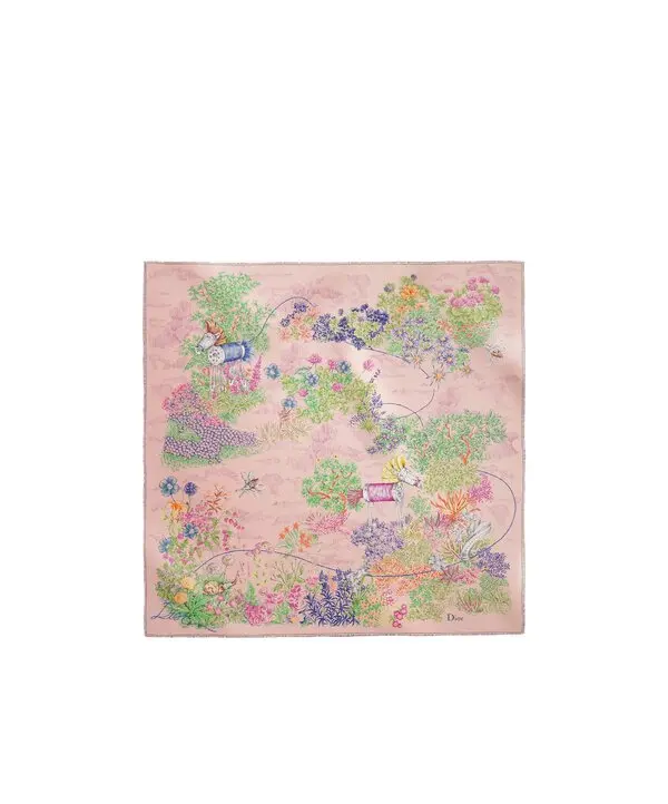 Dior Charming Garden90 Square Scarf - Pink