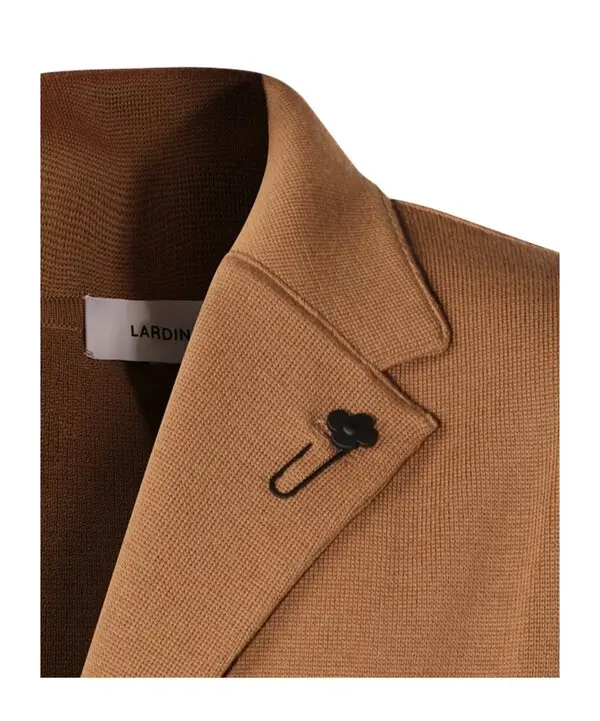 LARDINI Single Breasted Brooch Detailed Blazer